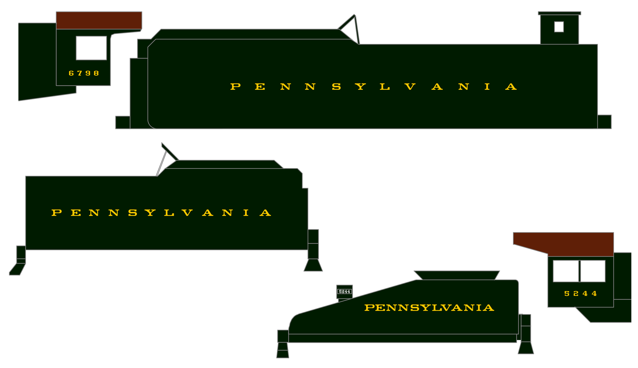 Pennsylvania Railroad, Long Island, PRSL Steam Locomotive Bronze Gold ...